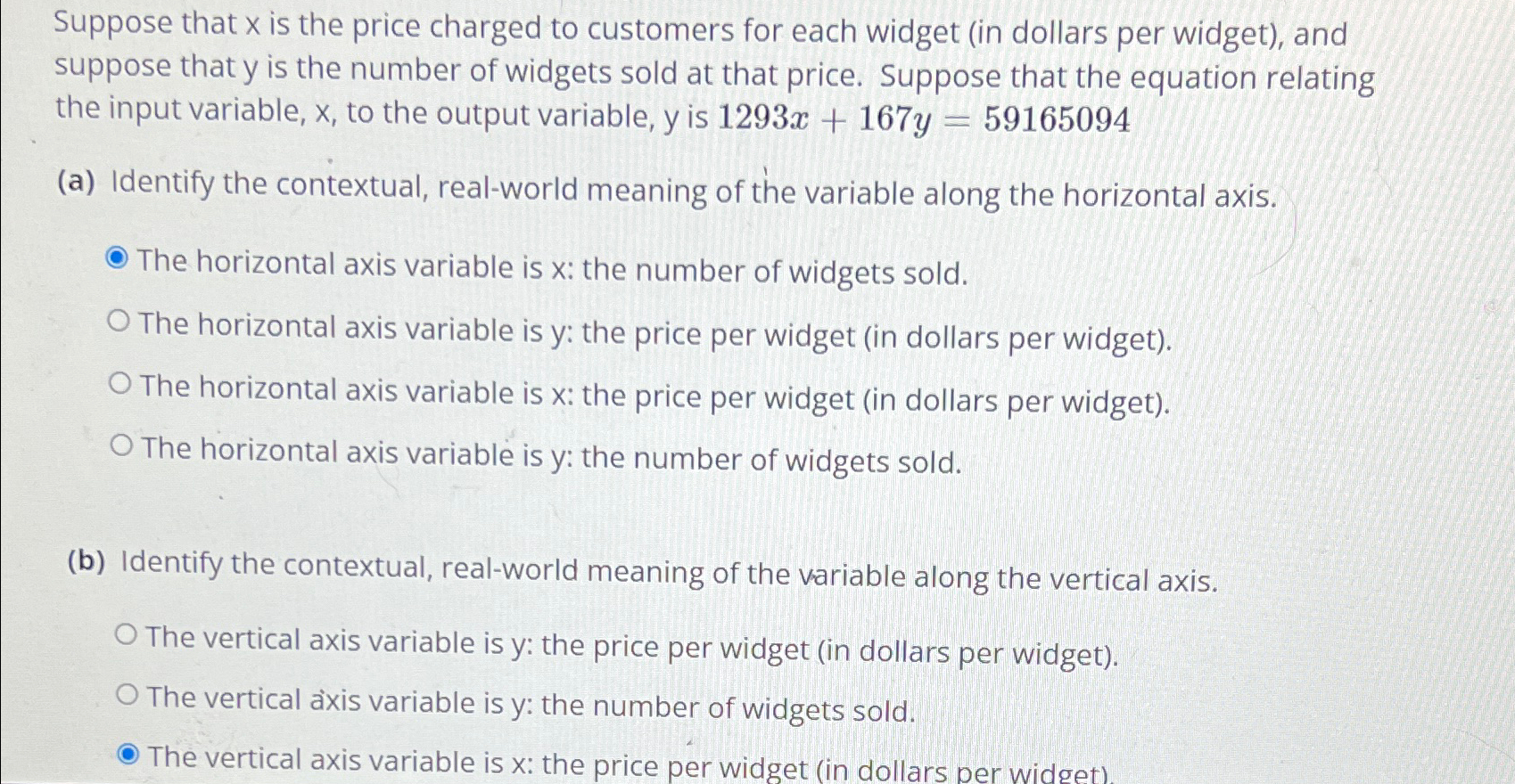 Solved Suppose that x ﻿is the price charged to customers for | Chegg.com