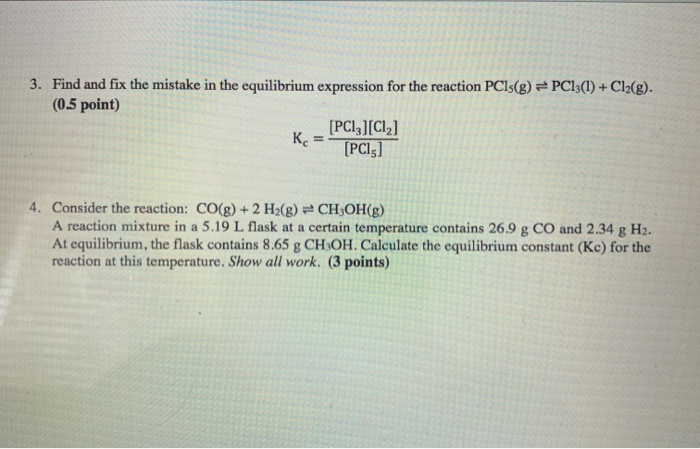 Solved 3. Find and fix the mistake in the equilibrium | Chegg.com