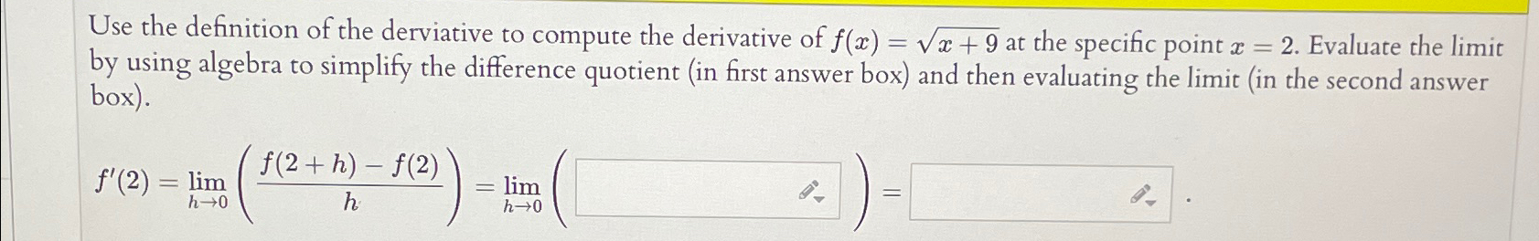 Solved Use the definition of the derviative to compute the | Chegg.com