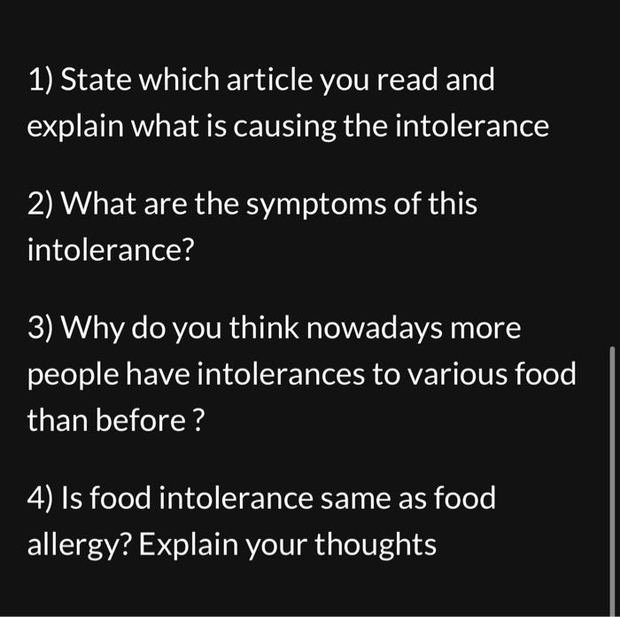 Solved 1) State which article you read and explain what is | Chegg.com