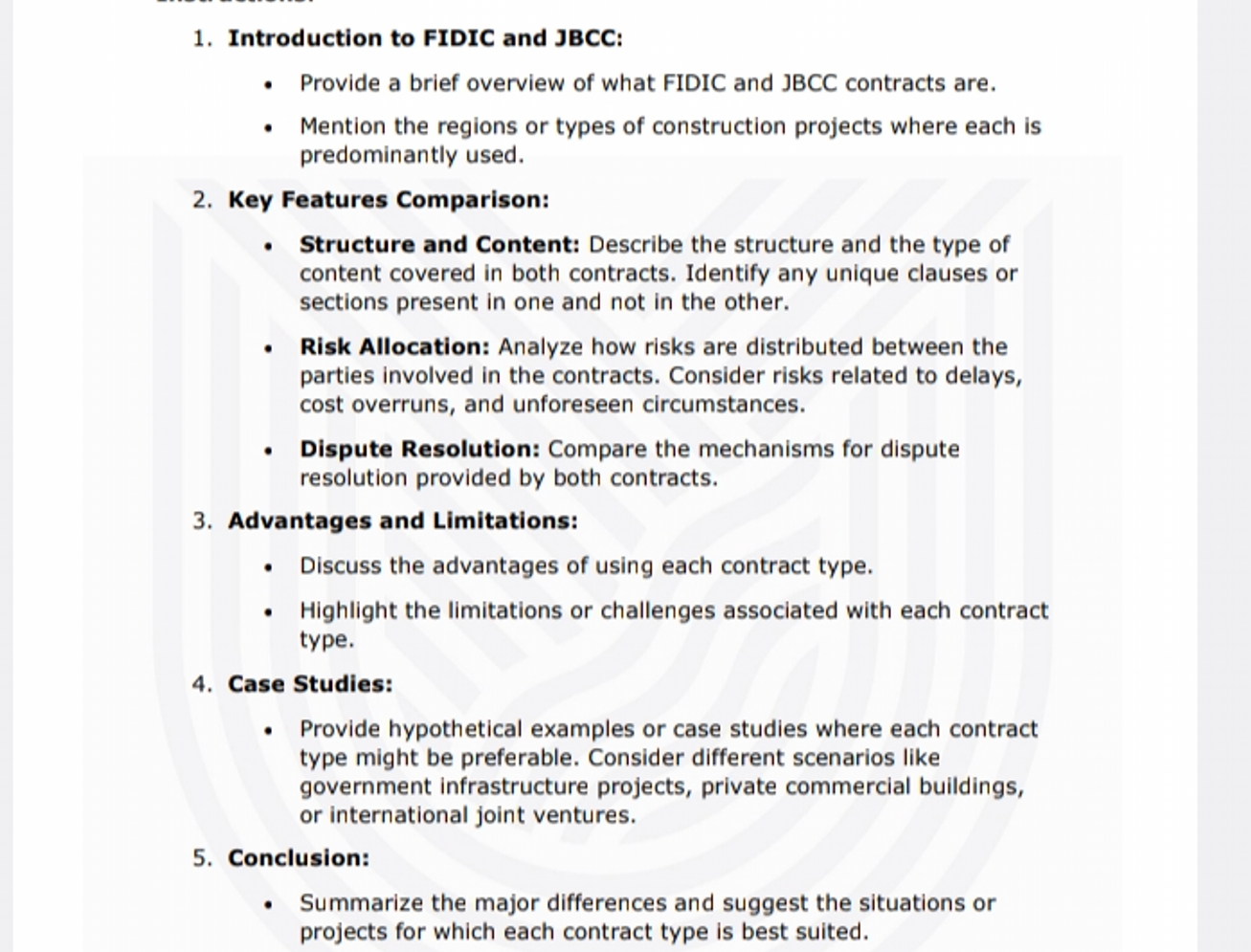 Solved Introduction to FIDIC and JBCC:Provide a brief | Chegg.com