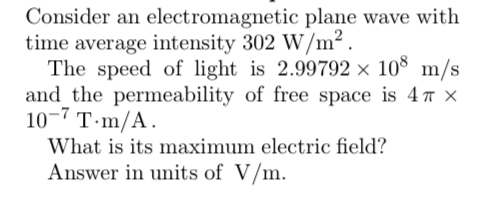 Solved Consider an electromagnetic plane wave withtime | Chegg.com