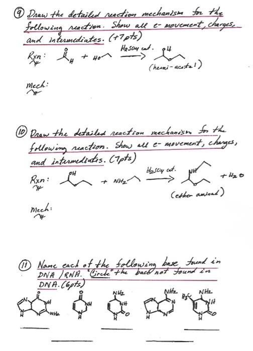 Solved (9) Draw the detailed reaction mechan'sm for the | Chegg.com Solved (9) Draw the detailed reaction mechan'sm for the | Chegg.com