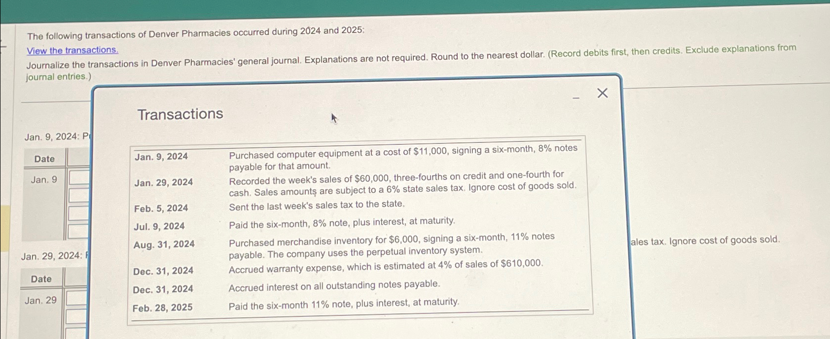 Solved The following transactions of Denver Pharmacies | Chegg.com