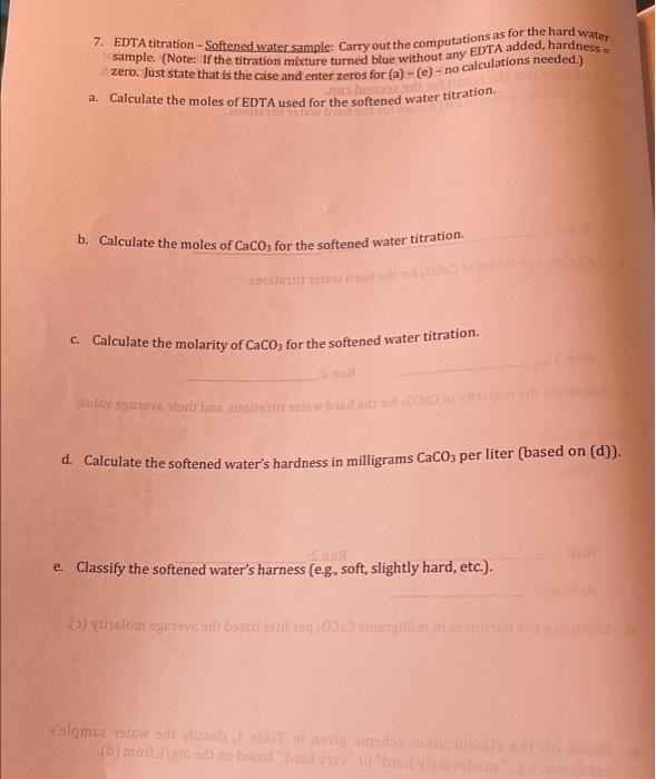 Solved Part II 6. EDTA titration - Hard water sample: Carry | Chegg.com