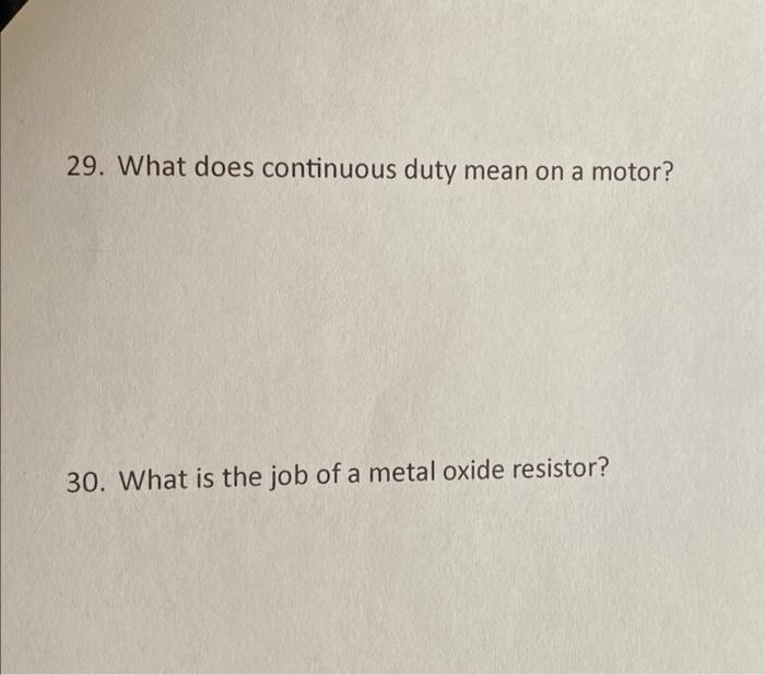 Solved 21. Explain how to meg a motor? 22. What are the | Chegg.com
