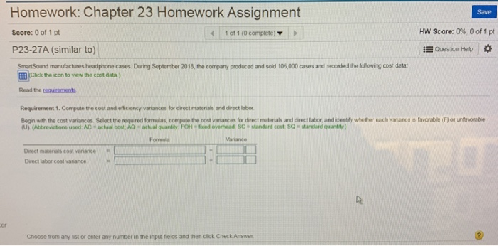 Homework Chapter 23 Homework Assignment Save Score