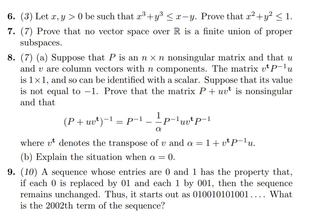 Solved (3) ﻿Let x,y>0 ﻿be such that x3+y3≤x-y. ﻿Prove that | Chegg.com