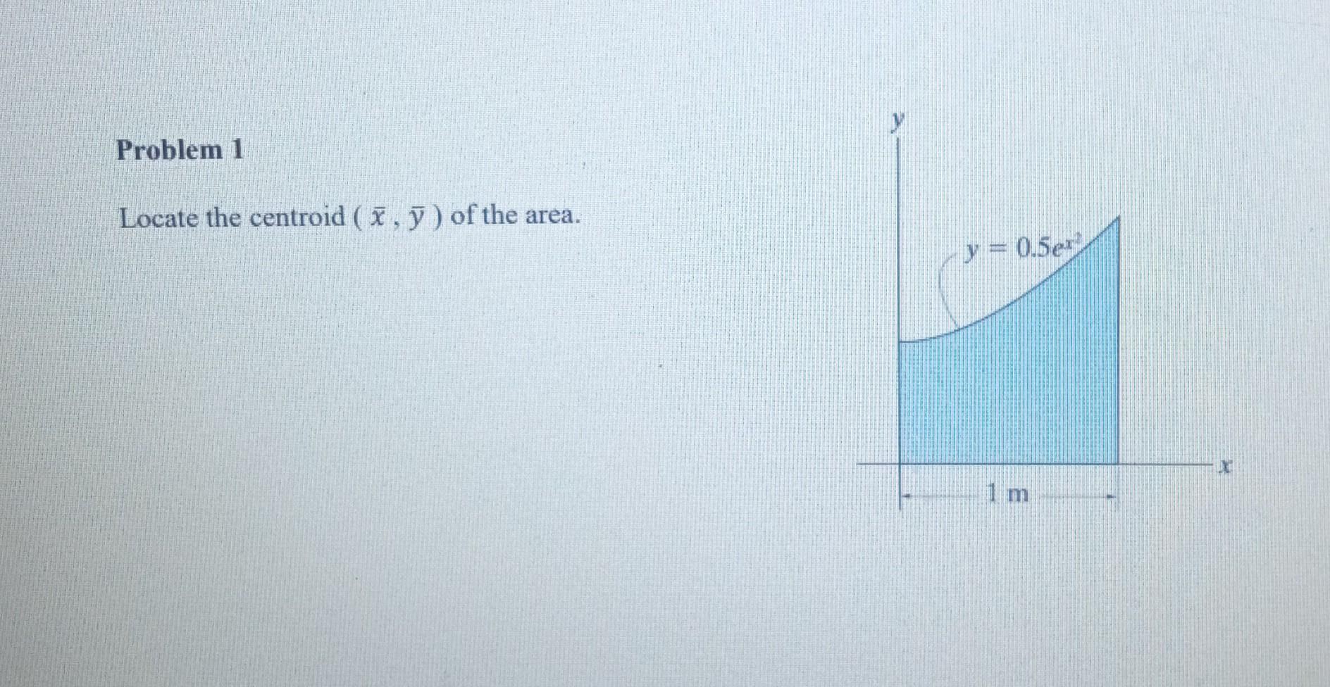 Problem 1 Locate the centroid (xˉ,yˉ) of the area. | Chegg.com