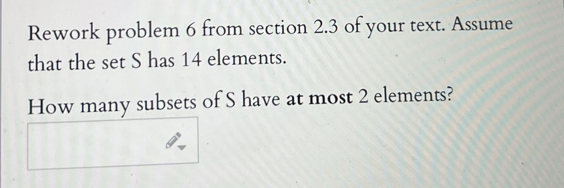 Solved Rework problem 6 ﻿from section 2.3 ﻿of your text. | Chegg.com