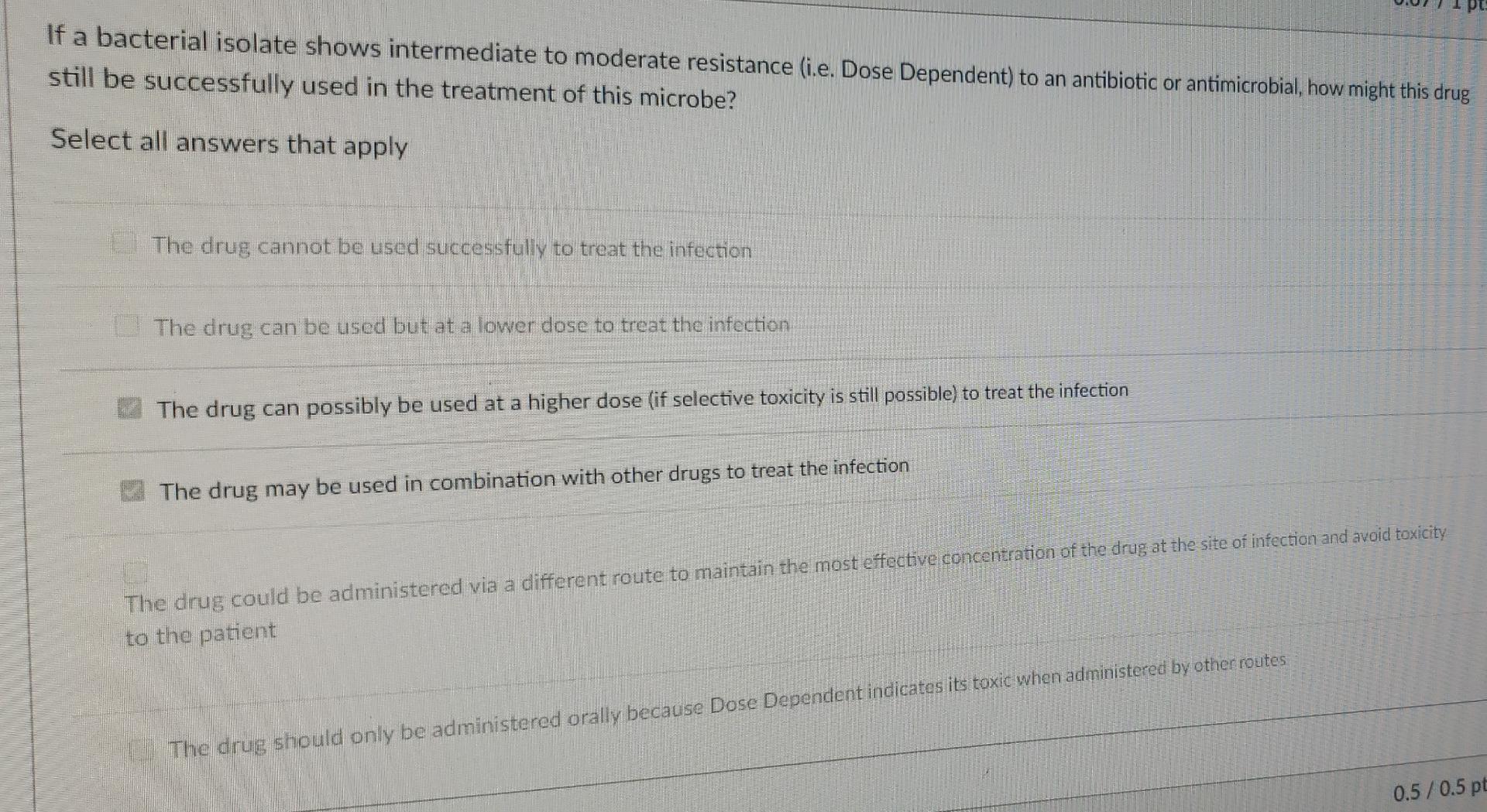 Solved If a bacterial isolate shows intermediate to moderate | Chegg.com