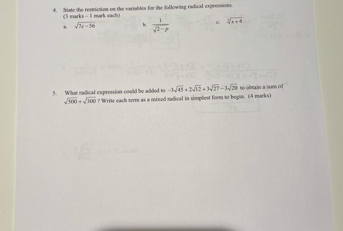 Solved 1. Express each mixed radical in entire radical form. | Chegg.com