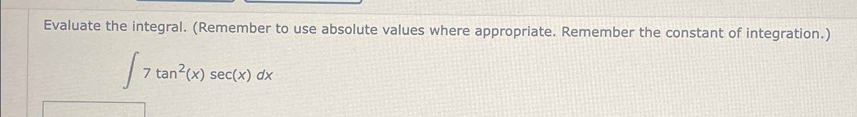 Solved Evaluate the integral. (Remember to use absolute | Chegg.com