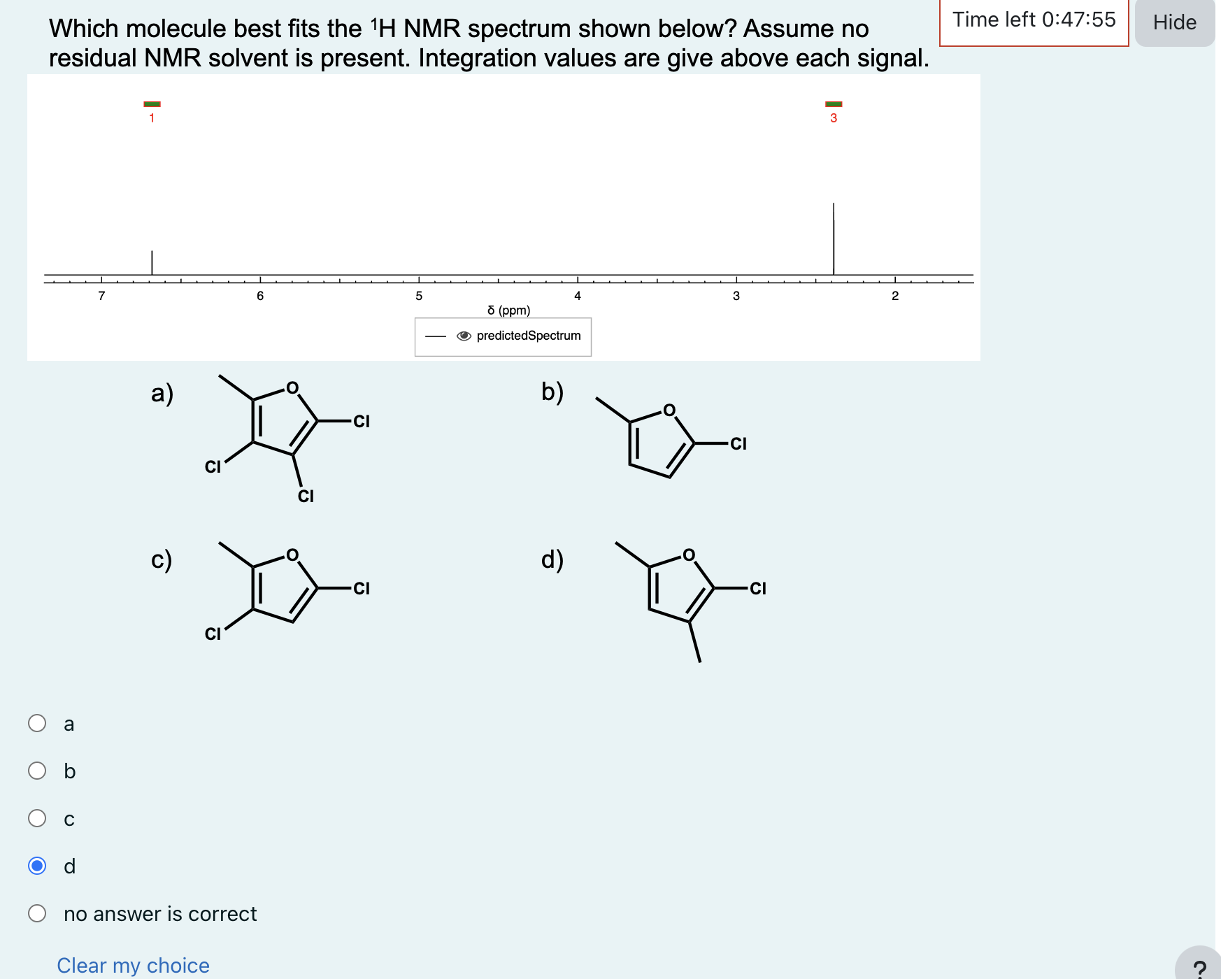 Solved Which molecule best fits the \( { }^{1} \mathrm{H} \) | Chegg.com