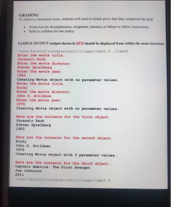 Solved Lab 25 More on Classes CSCI 111 Programming and | Chegg.com