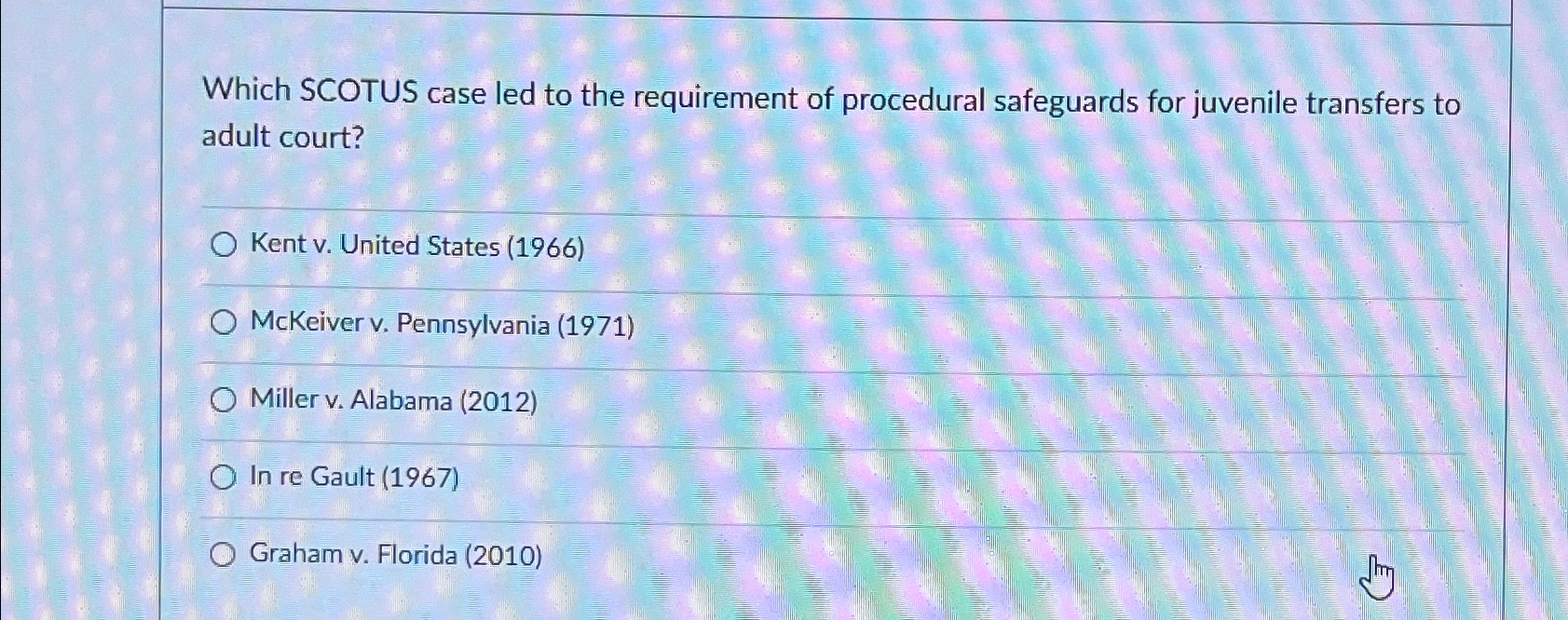 Solved Which SCOTUS case led to the requirement of | Chegg.com