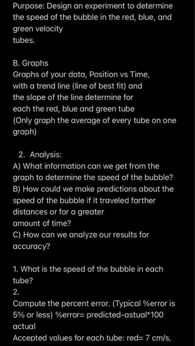 Solved Purpose: Design an experiment to determine the speed | Chegg.com