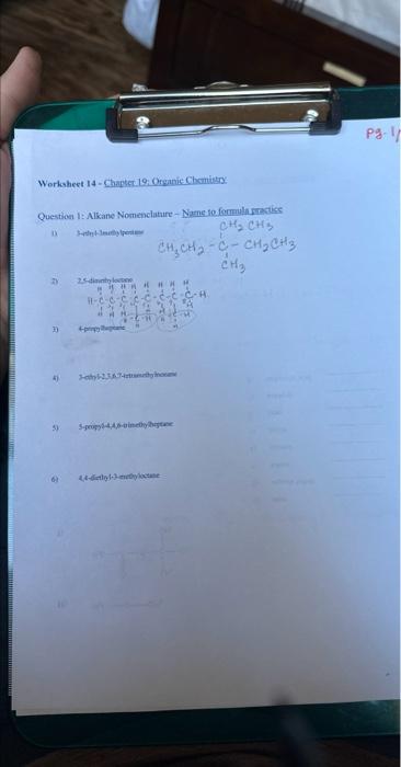 Solved Question I: Alkane Nomenclature - Niene fo formula | Chegg.com