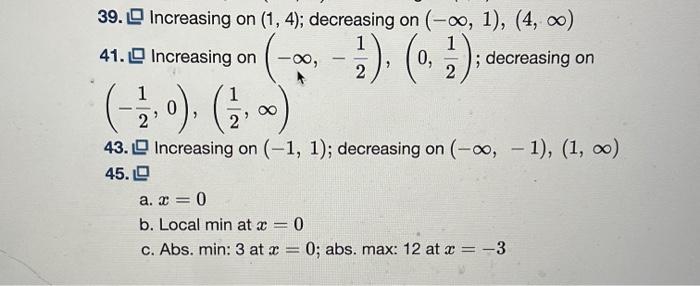 Solved increasing and decreasing functions. Find the | Chegg.com