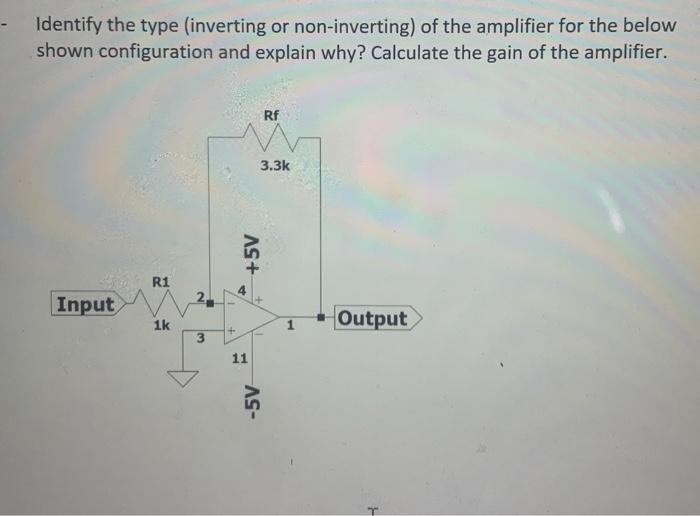 Solved Identify the type inverting or non-inverting) of the | Chegg.com