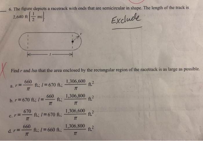 Solved 6. The figure depicts a racetrack with ends that are | Chegg.com