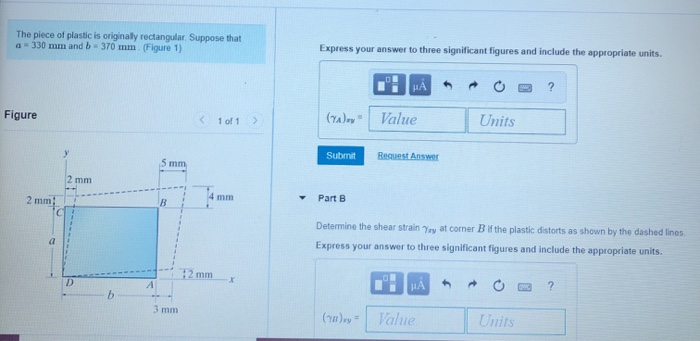 Solved The piece of plastic is originally rectangular. | Chegg.com