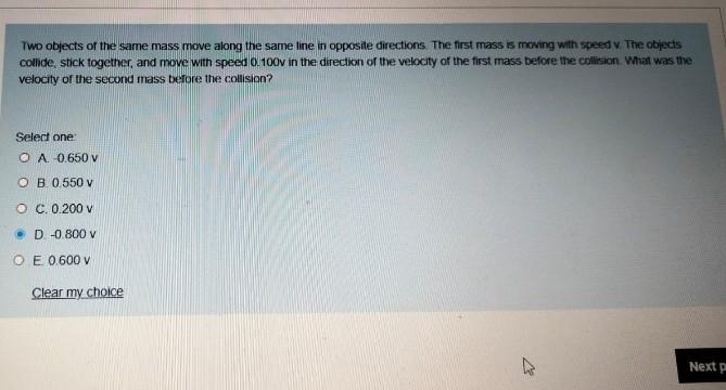 Solved Two objects of the same mass move along the same line | Chegg.com