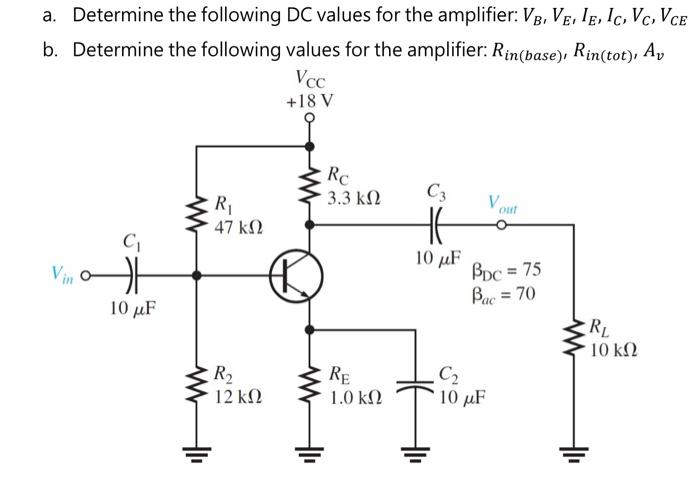 Solved a. Determine the following DC values for the | Chegg.com