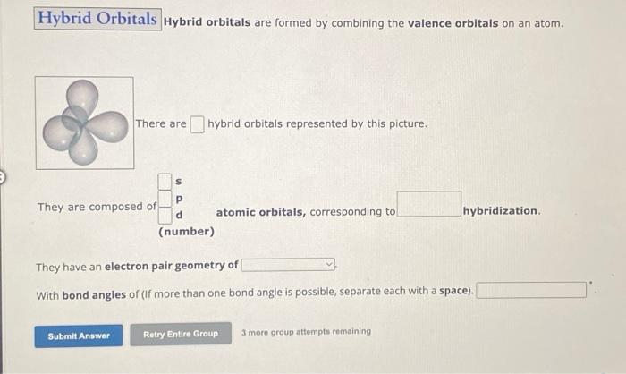 Solved Hybrid orbitals are formed by combining the valence | Chegg.com
