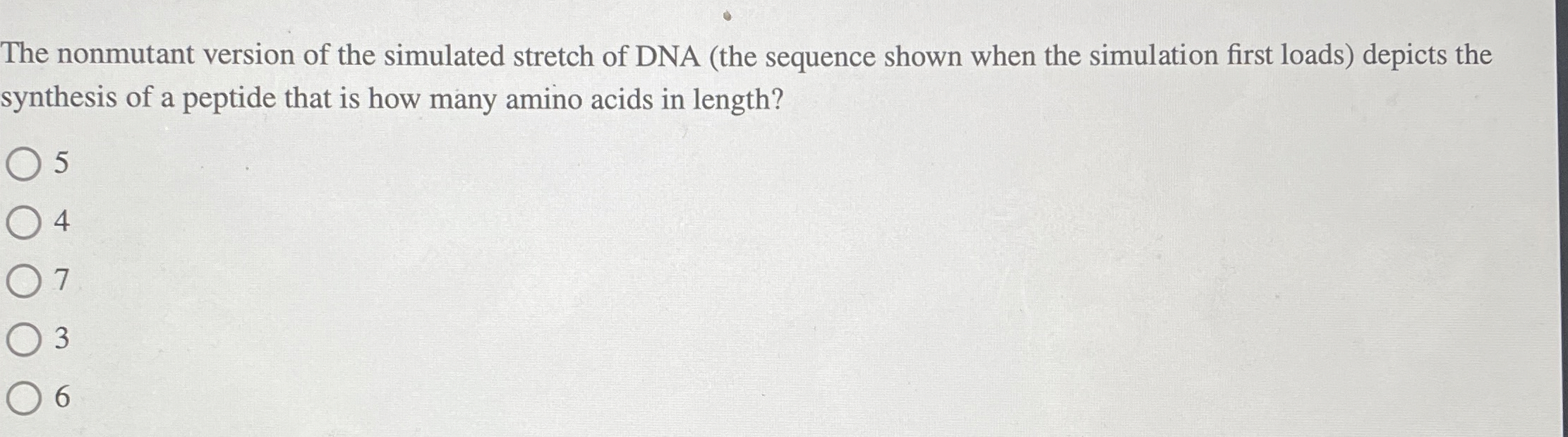 Solved The nonmutant version of the simulated stretch of DNA | Chegg.com