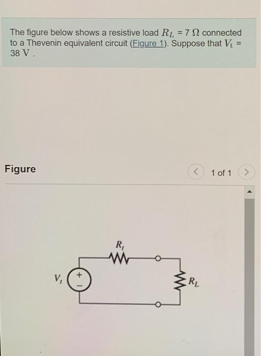 Solved The figure below shows a resistive load RL=7Ω | Chegg.com
