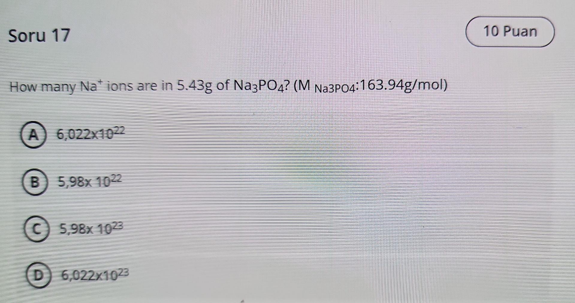 Solved How many Na+ions are in 5.43 g of Na3PO4 ? (M | Chegg.com