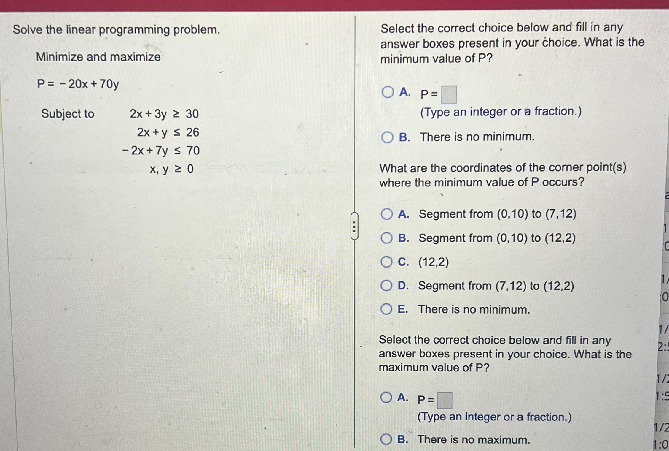 Solved Solve the linear programming problem.Minimize and | Chegg.com