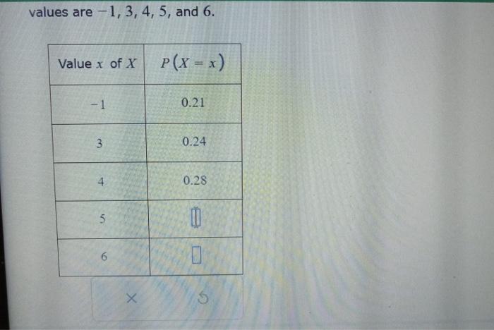 Solved values are −1,3,4,5, and 6 . | Chegg.com
