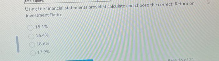 Solved Using the financial statements provided calculate and | Chegg.com
