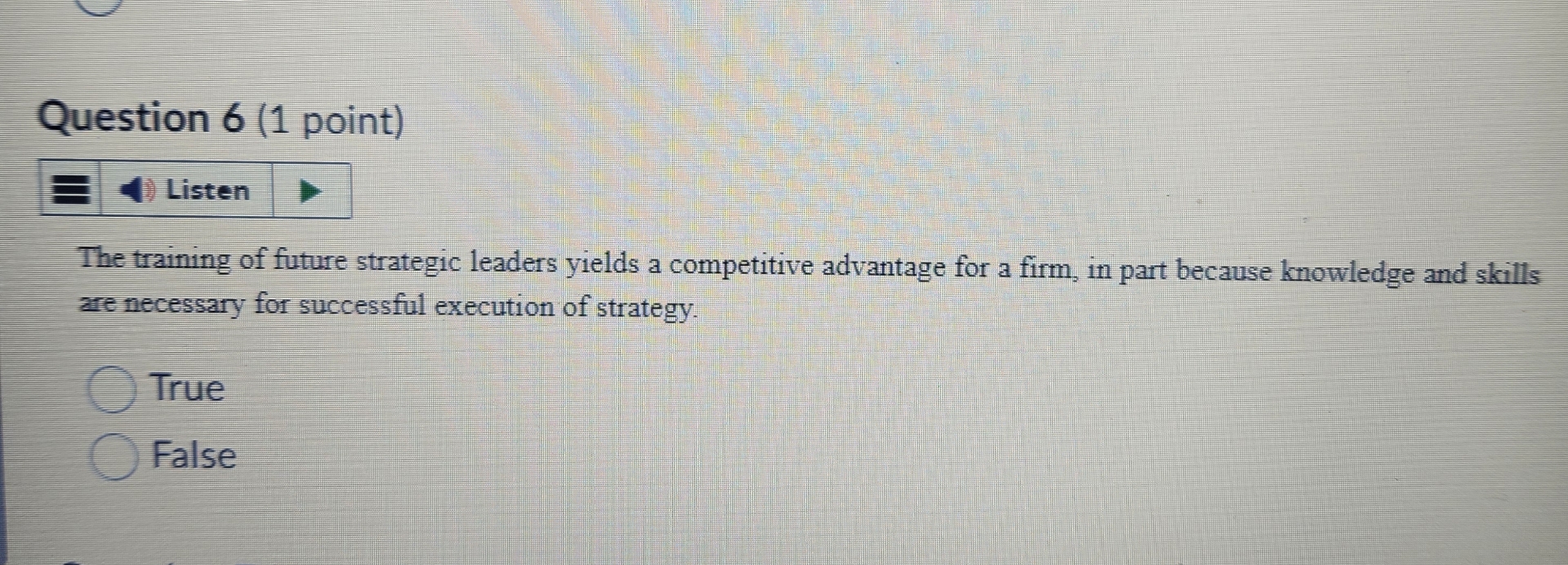 Solved Question 6 (1 ﻿point)ListenThe training of future | Chegg.com