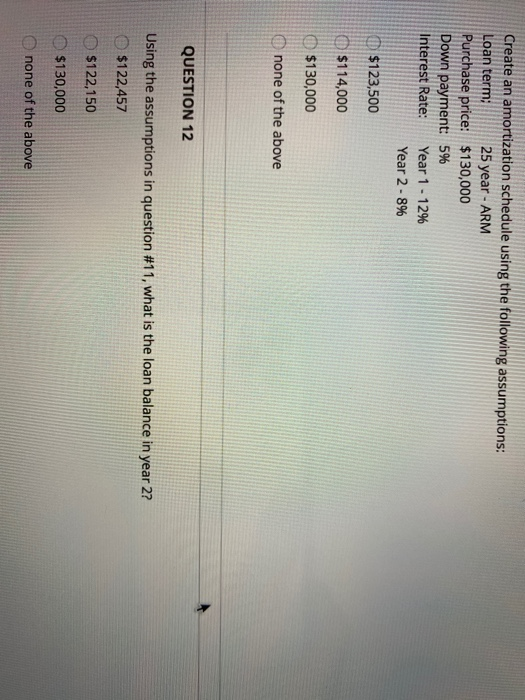 Solved Create an amortization schedule using the following | Chegg.com