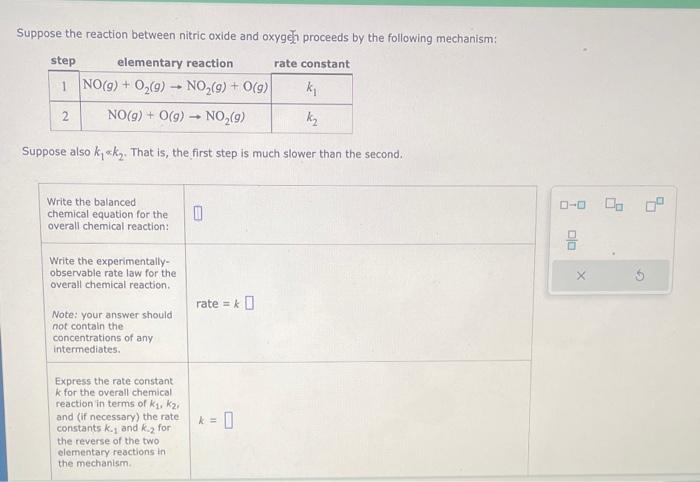 Solved Suppose the reaction between nitric oxide and oxygělu | Chegg.com