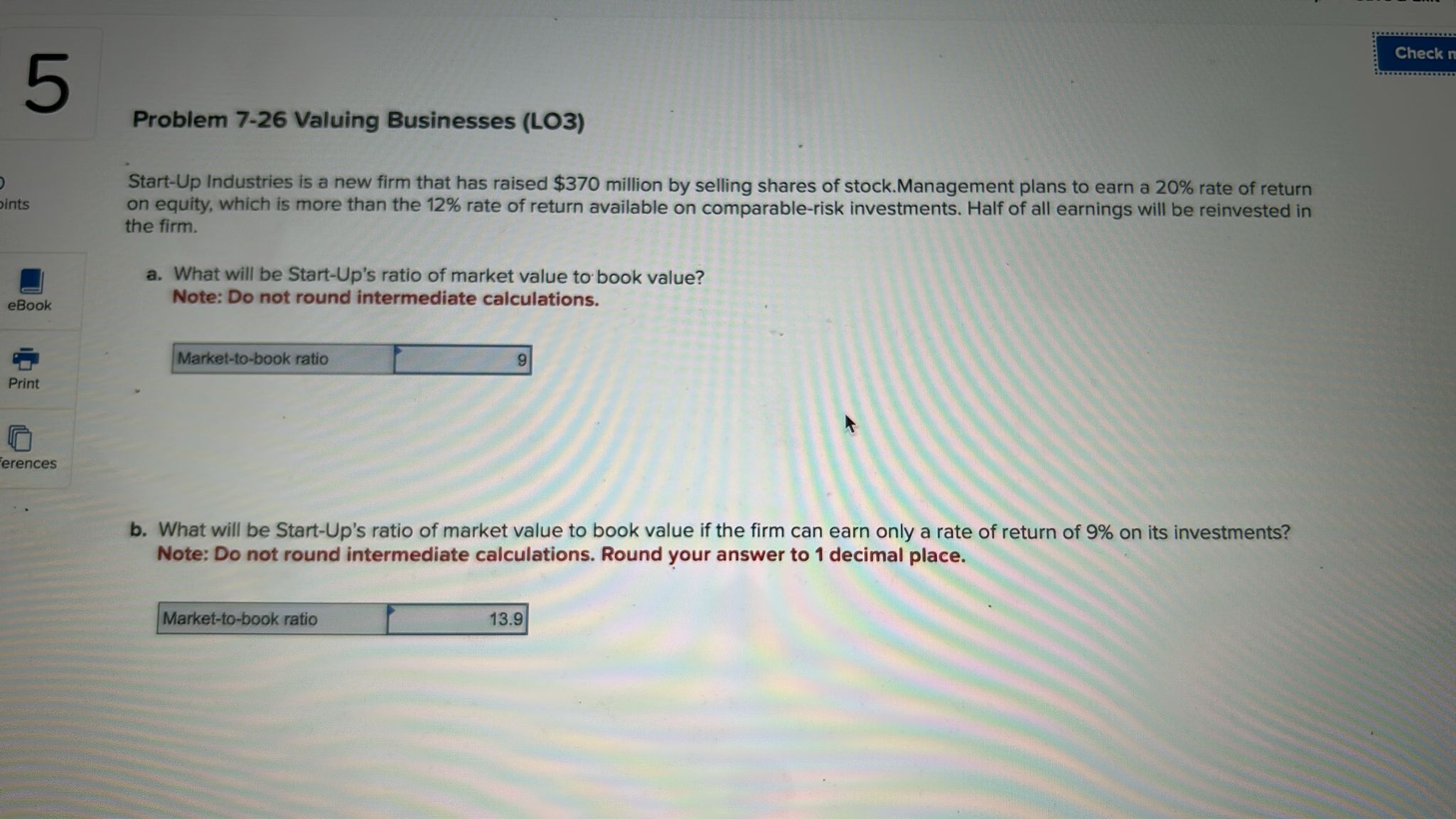 Solved Problem 7-26 ﻿Valuing Businesses (LO3)Start-Up | Chegg.com