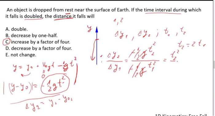 Solved An Object Is Dropped From Rest Near The Surface Of