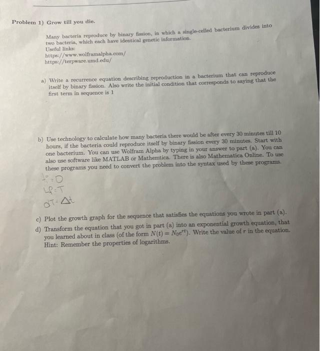 Many bacteria reproduce by binary fission, in which a | Chegg.com