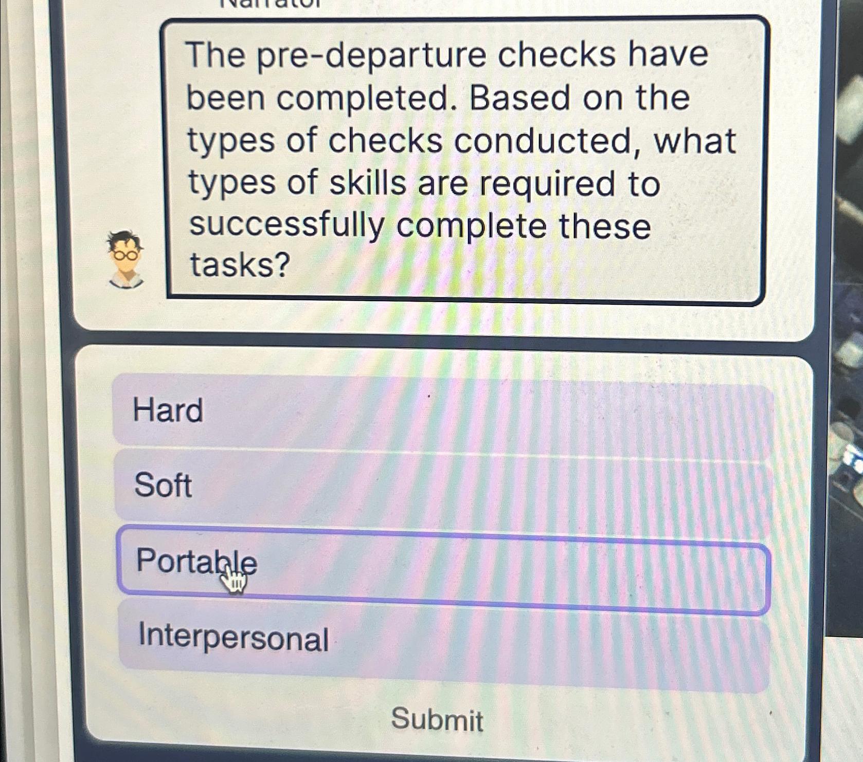 Solved The pre-departure checks have been completed. Based | Chegg.com
