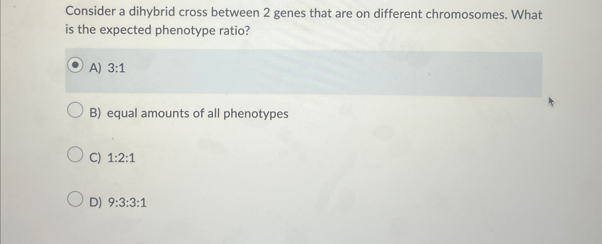Solved Consider a dihybrid cross between 2 ﻿genes that are | Chegg.com
