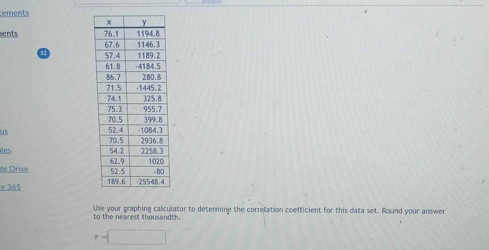 Use your graphing calculator to determine the | Chegg.com