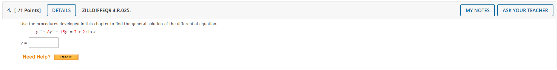 Solved [-/1 ﻿Points]ZILLDIFFEQ9 4.R.025.Use the procedures | Chegg.com