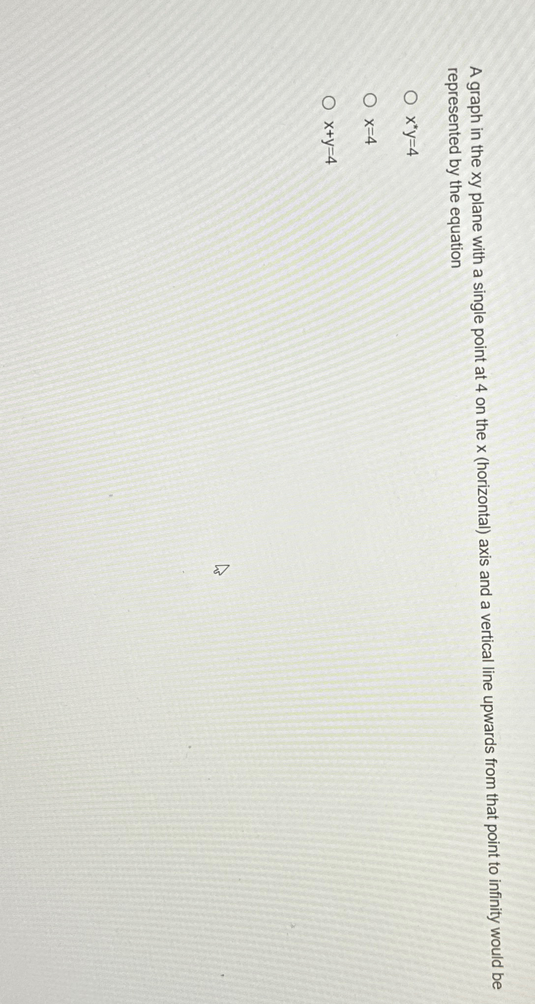 Solved A graph in the xy plane with a single point at 4 ﻿on | Chegg.com