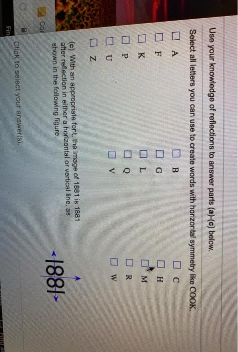 Solved Use your knowledge of reflections to answer parts | Chegg.com