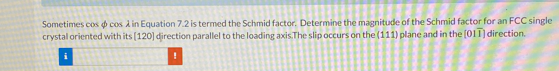 Solved Sometimes cosφcosλ ﻿in Equation 7.2 ﻿is termed the | Chegg.com