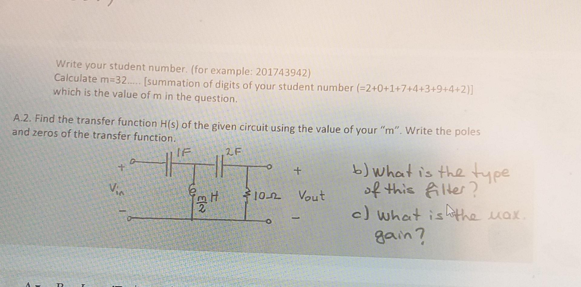 Solved Write your student number. (for example: 201743942) | Chegg.com