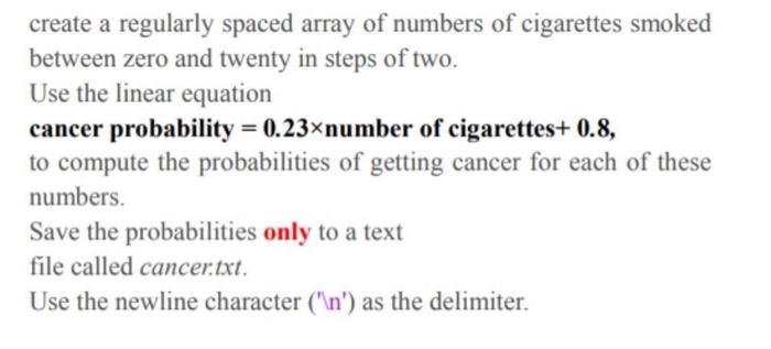 Solved create a regularly spaced array of numbers of | Chegg.com